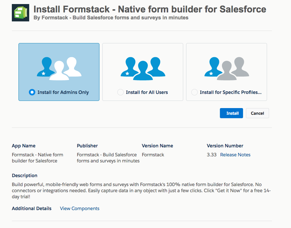 Installing The Formstack Salesforce App